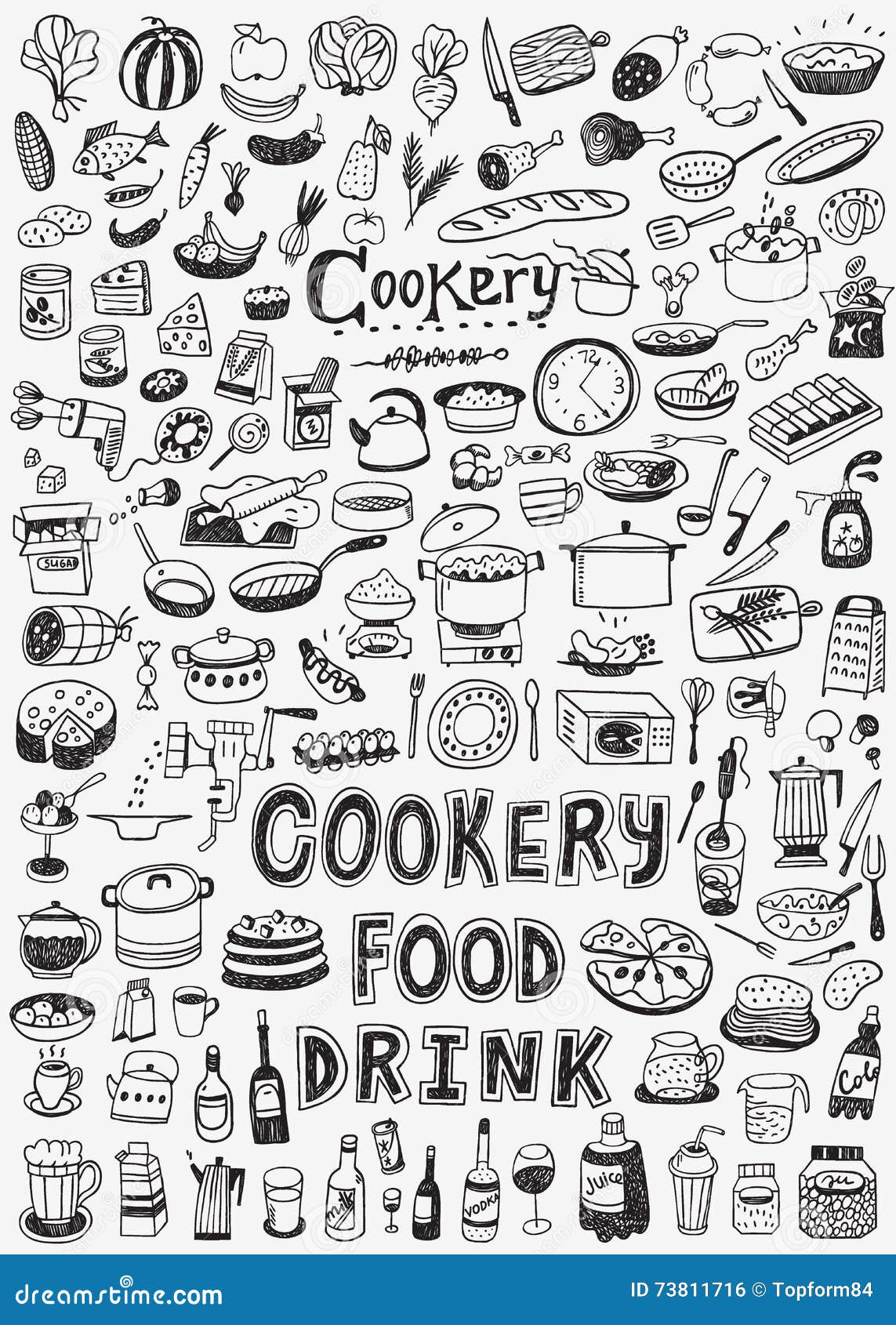 Cooking Food Doodles Stock Illustrations – 3,185 Cooking Food Doodles ...