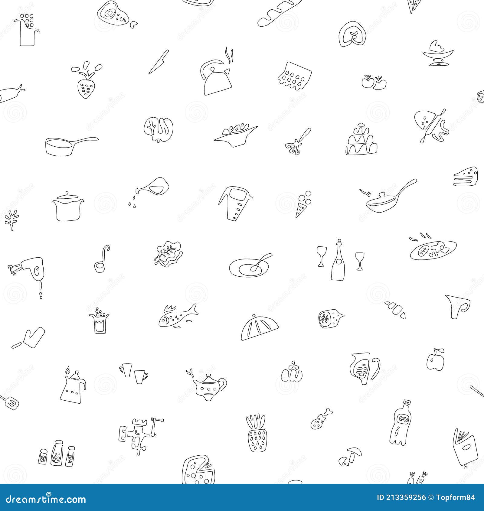 Cooking Food Seamless Vector Background , Design Element Stock Vector ...