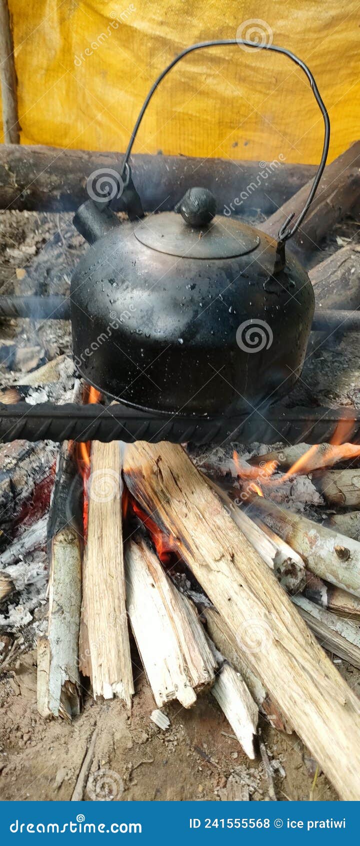 Cooking in the forest stock photo. Image of soil, cooking - 241555568
