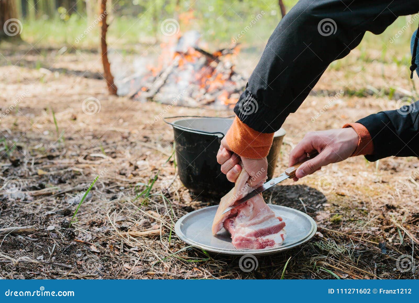 Cooking in the Forest. Camping Stock Photo - Image of expedition ...