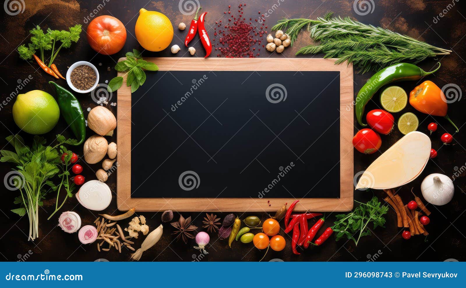 Cooking Frame Food Fresh Top View Stock Illustration - Illustration of ...