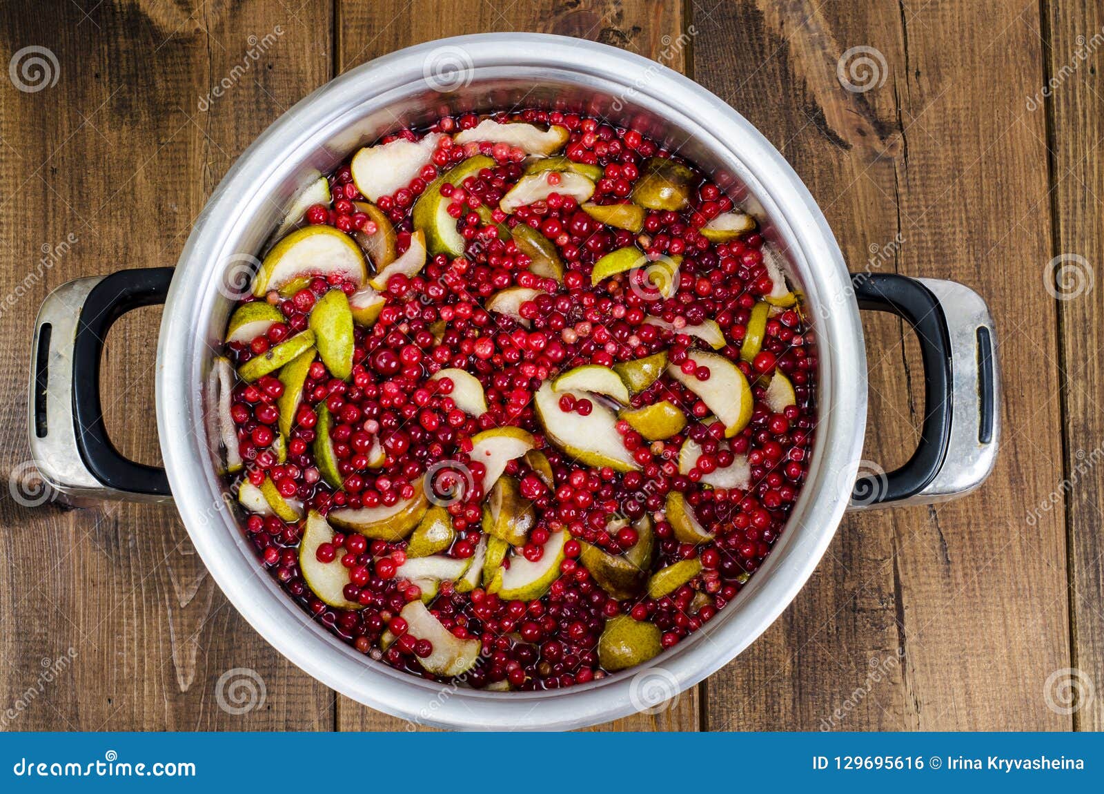 Cooking Fresh Pear and Cranberry Stock Photo - Image of grape ...