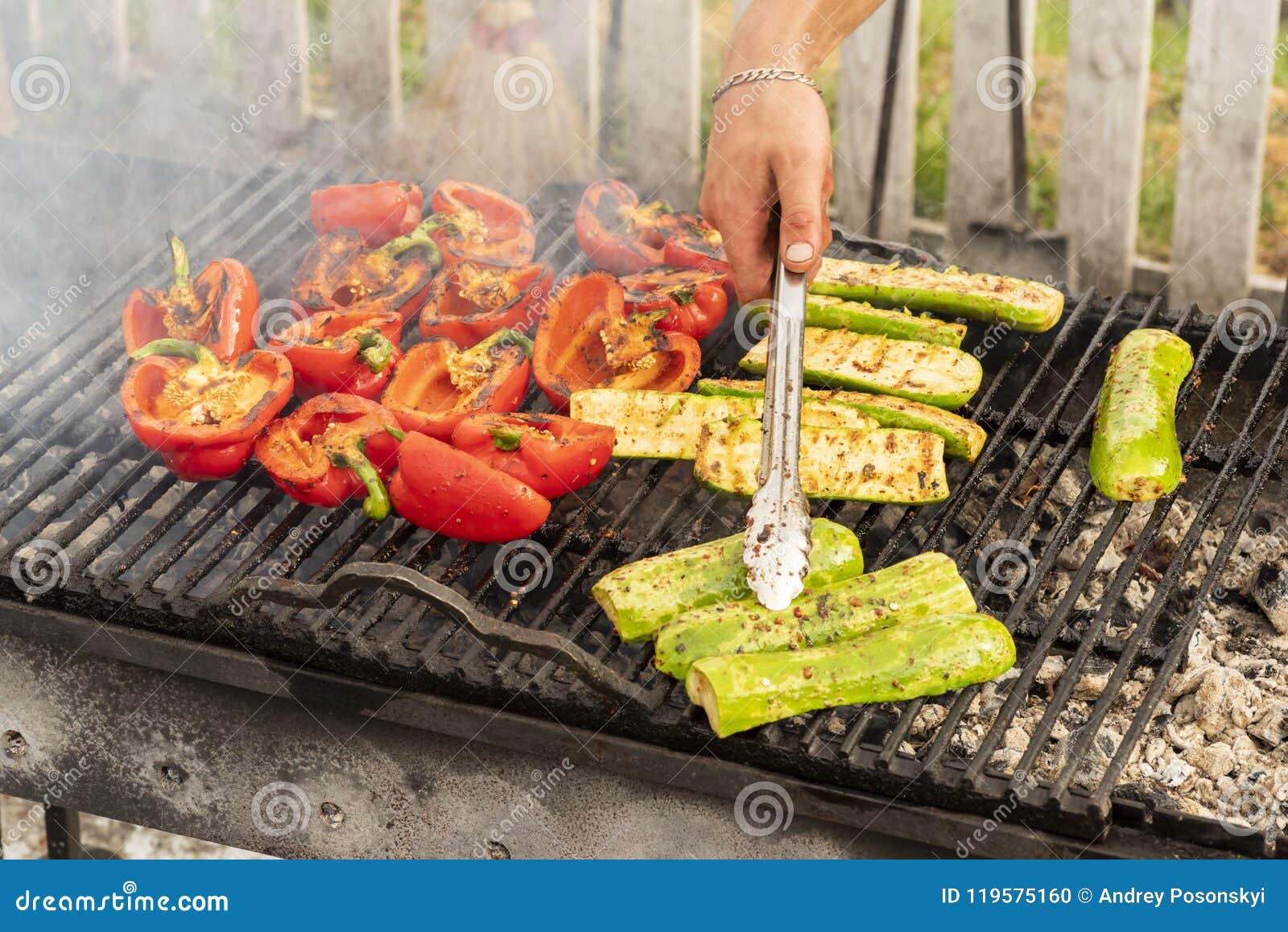 Cooking Fresh Vegetables on an Open Fire Stock Photo - Image of meal ...