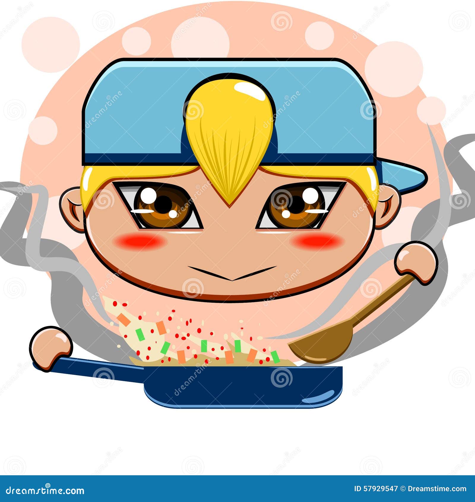 Cooking Fried Rice stock vector. Illustration of children - 57929547