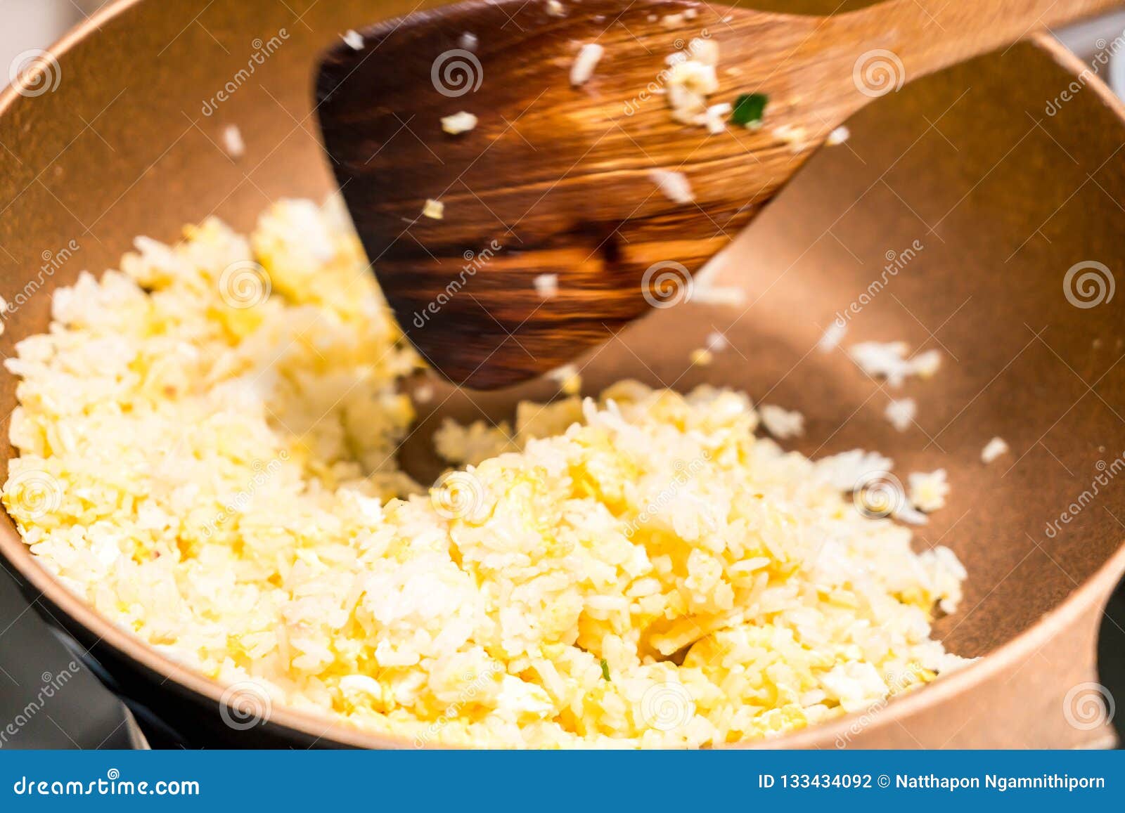 Cooking fried rice stock photo. Image of action, food - 133434092