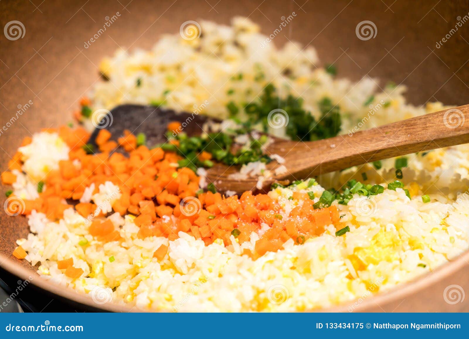 Cooking fried rice stock image. Image of fast, rice - 133434175
