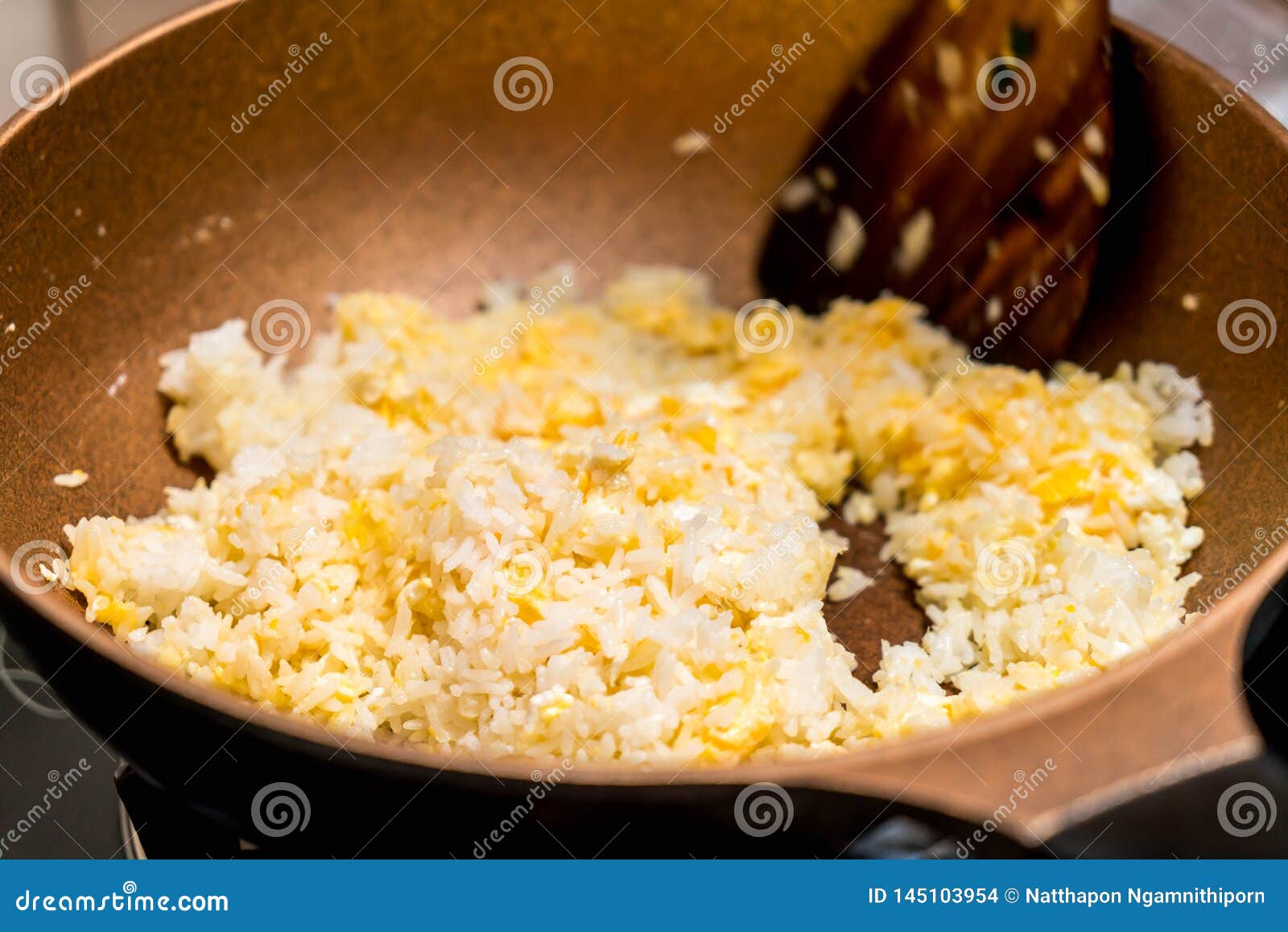 Cooking fried rice stock photo. Image of restaurant - 145103954