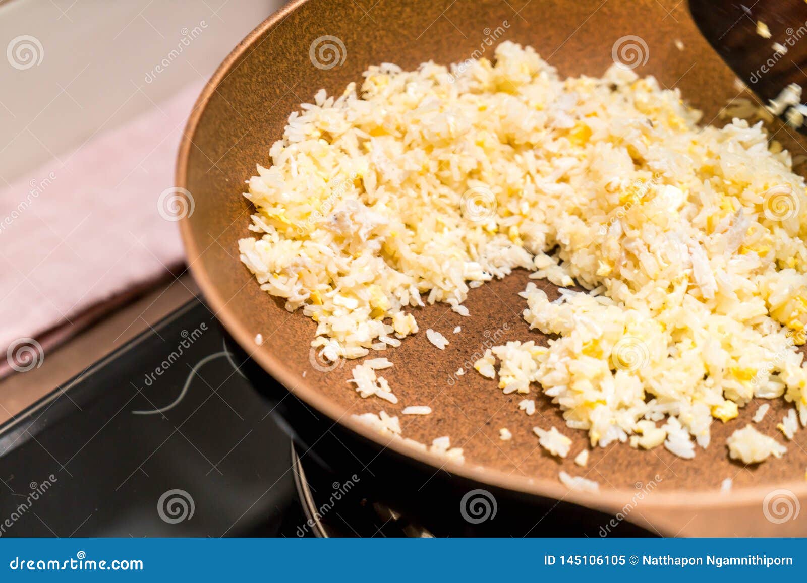 Cooking fried rice stock image. Image of frying, kitchen - 145106105