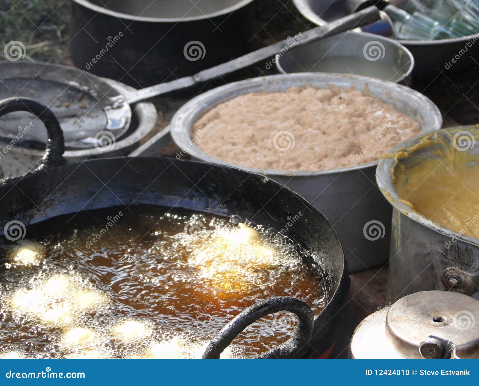 Cooking fried snacks stock photo. Image of rural, orissa - 12424010