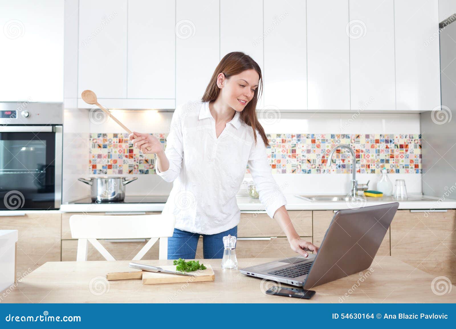 Cooking is fun stock photo. Image of notebook, food, happy - 54630164