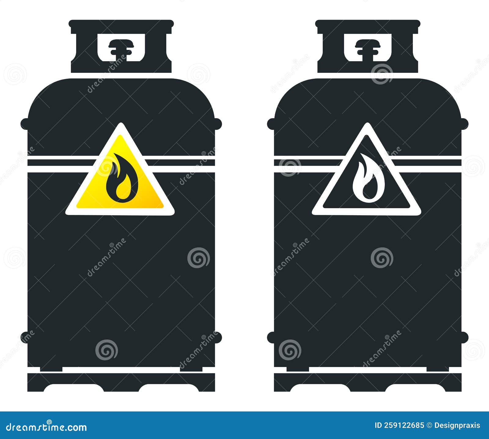 Cooking Gas Cylinder Inflammable Icon Stock Illustration - Illustration ...