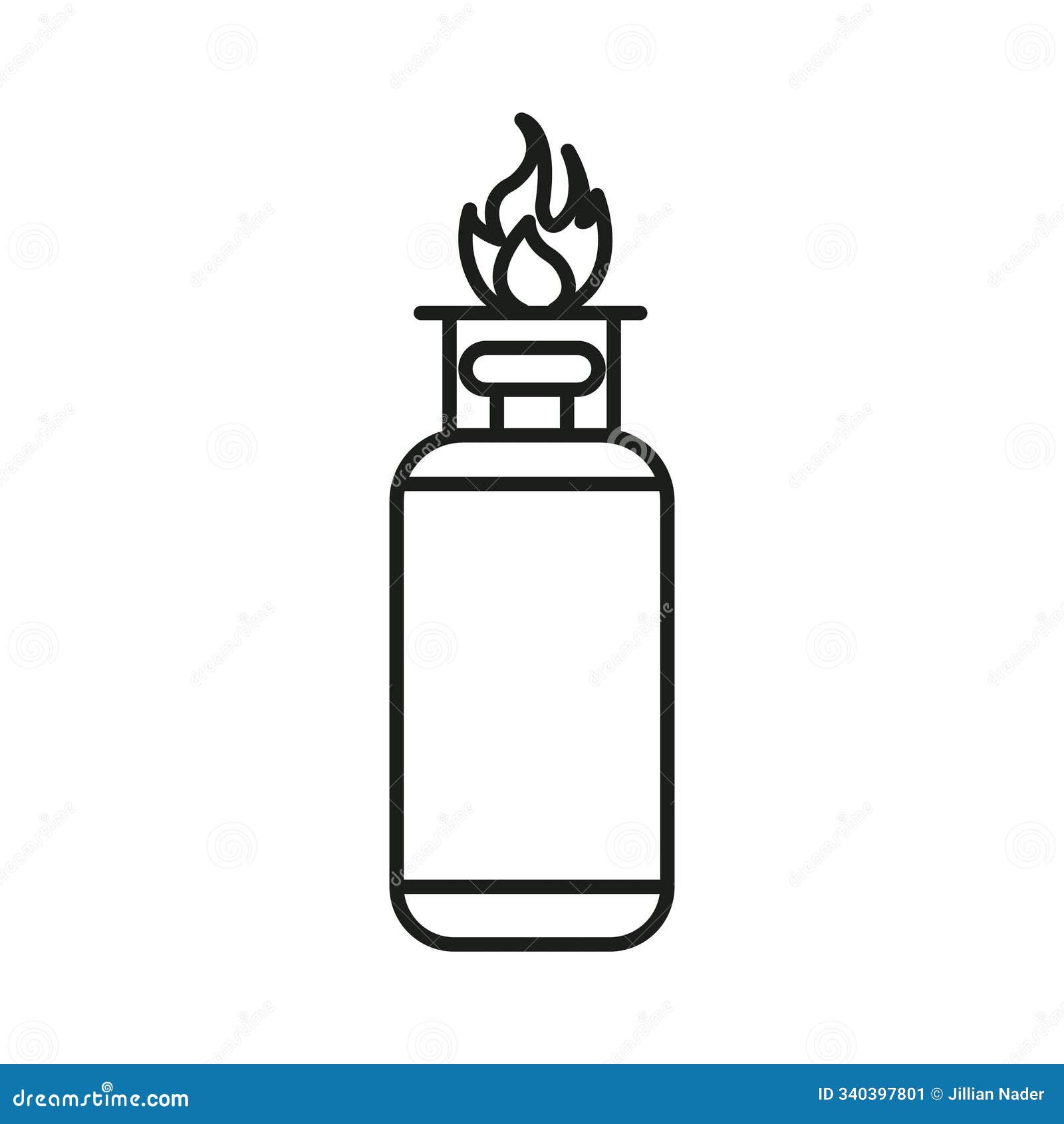 Cooking Gas Icon Flat Line Symbol Set Stock Illustration - Illustration ...