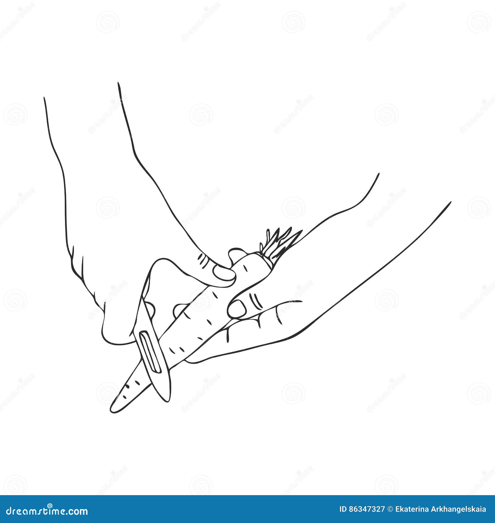 Cooking Hand with Peel Knife Stock Vector - Illustration of bake ...