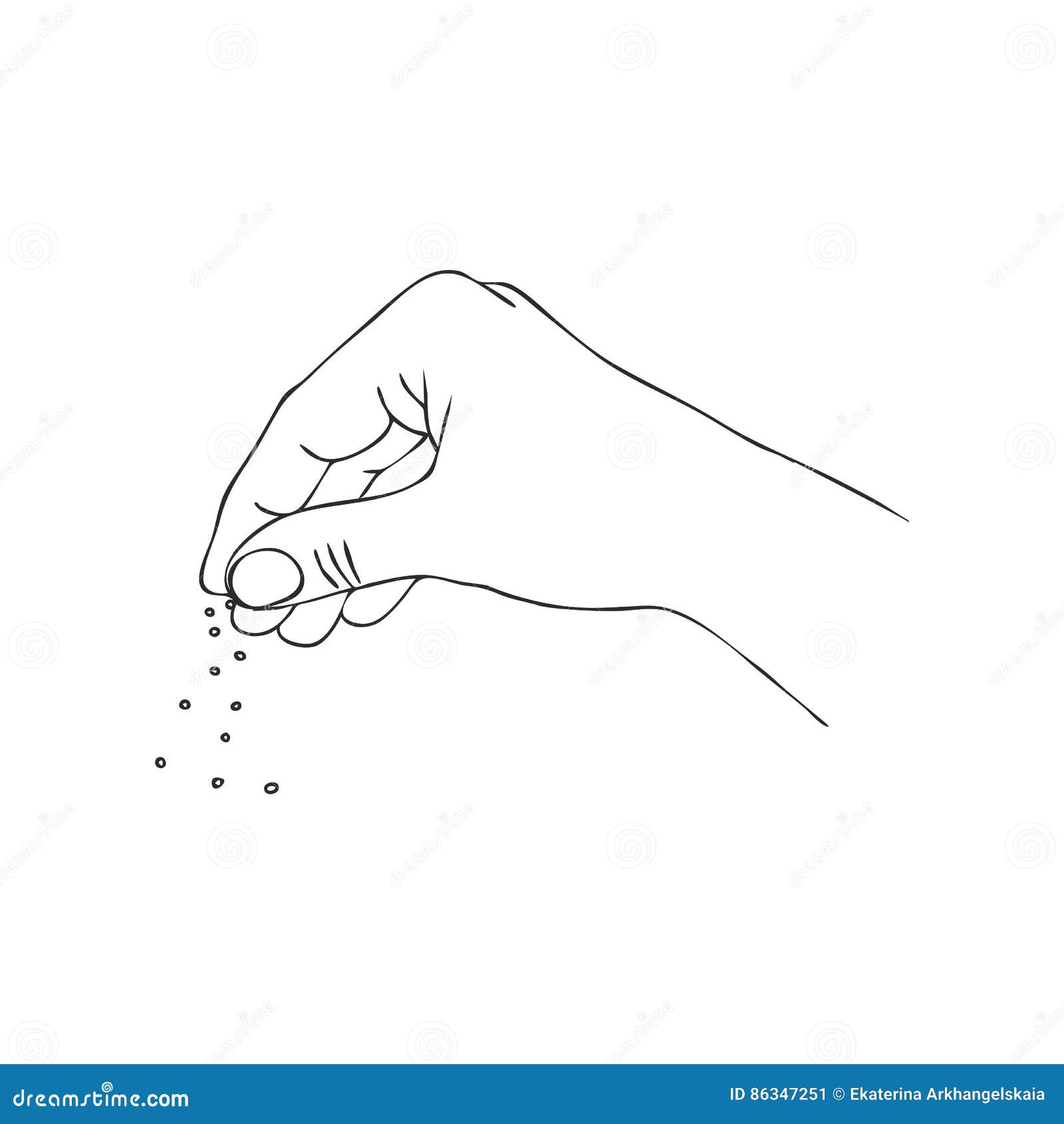 Cooking hand with salt stock vector. Illustration of female - 86347251