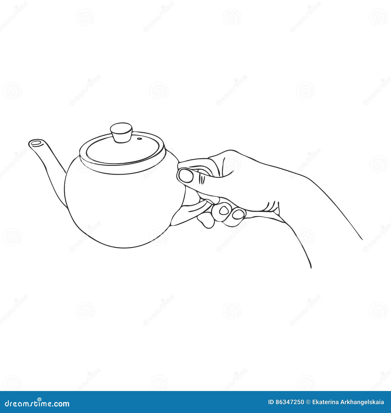 Cooking hand with teapot stock vector. Illustration of bake - 86347250