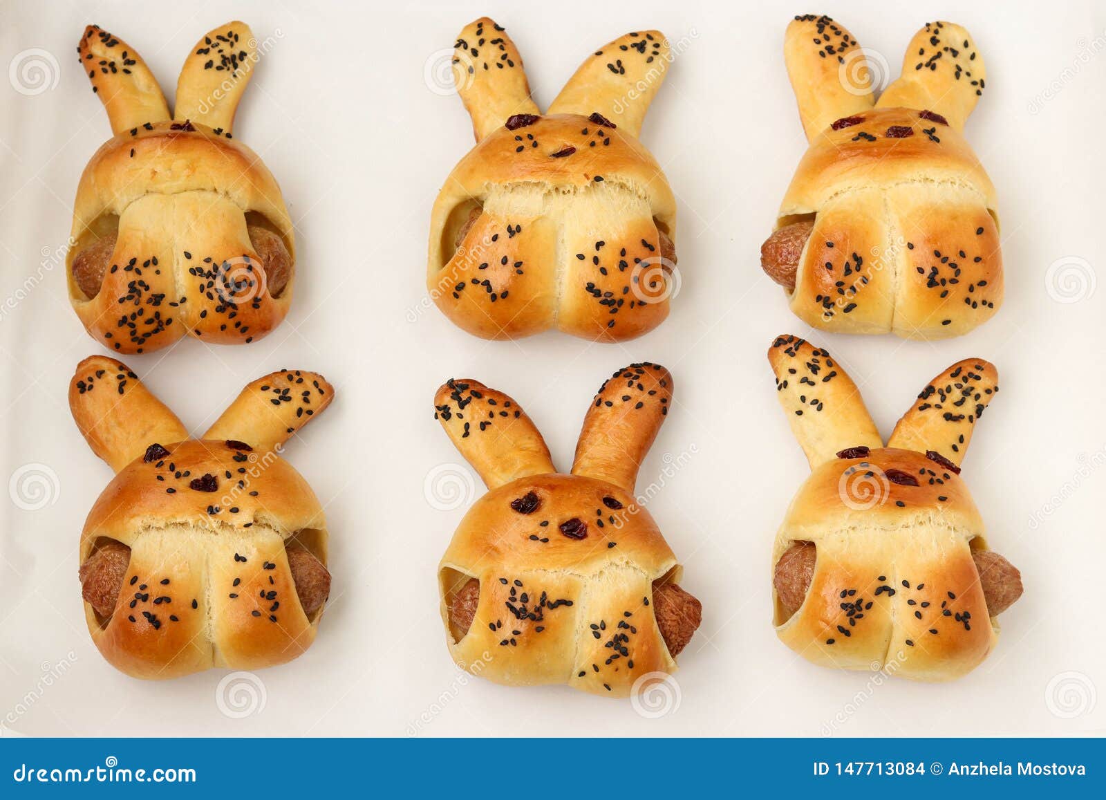 Cooking Homemade Buns in the Shape of Rabbits, Step by Step Process ...