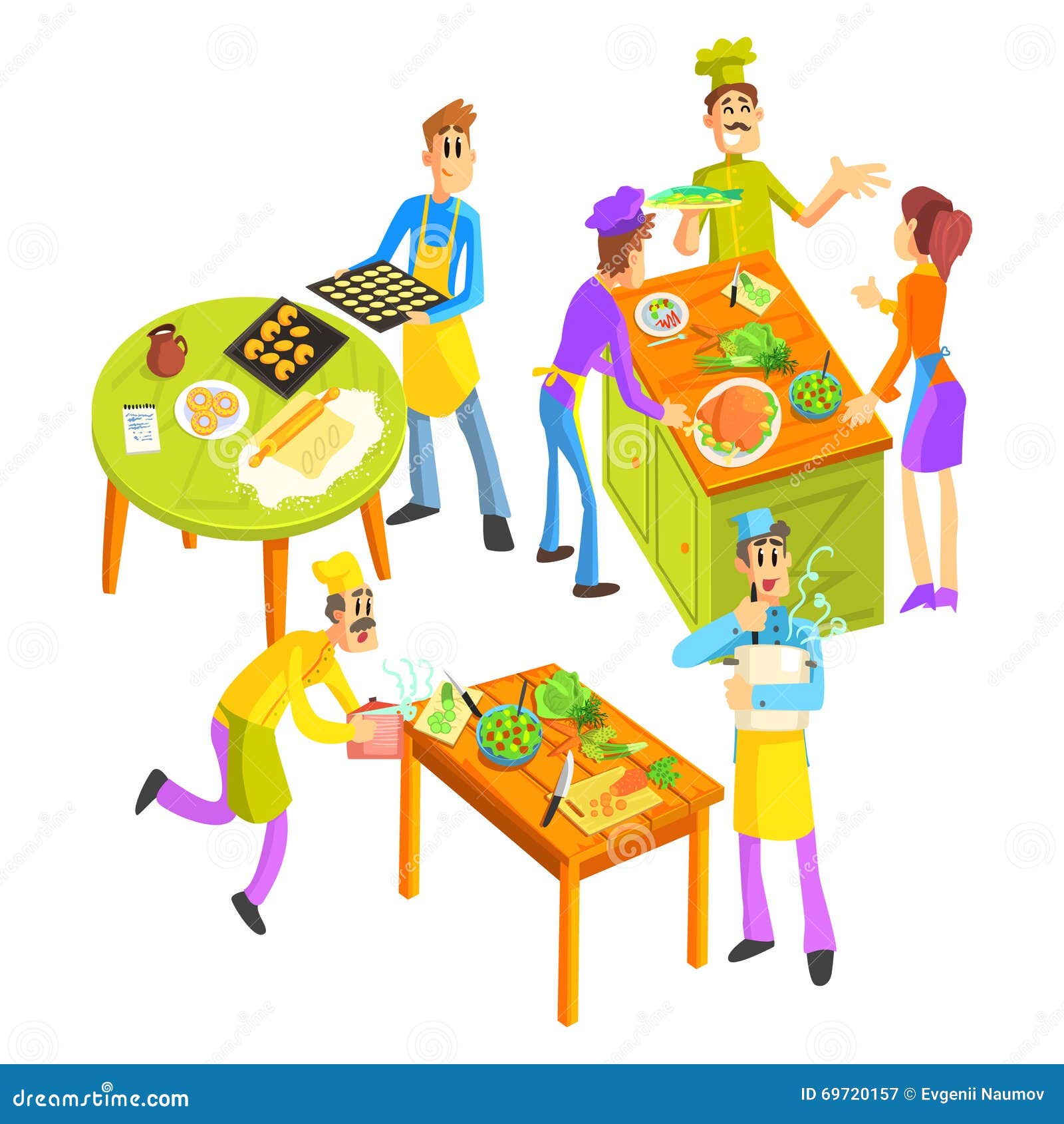 Cooking Illustrations Set stock vector. Illustration of frying - 69720157