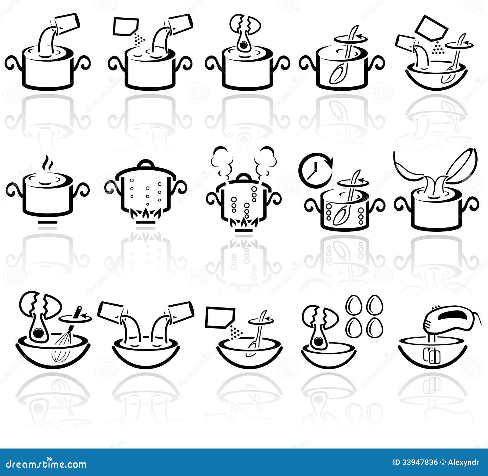 Cooking Instruction Vector Icons Set. EPS 10. Stock Vector ...