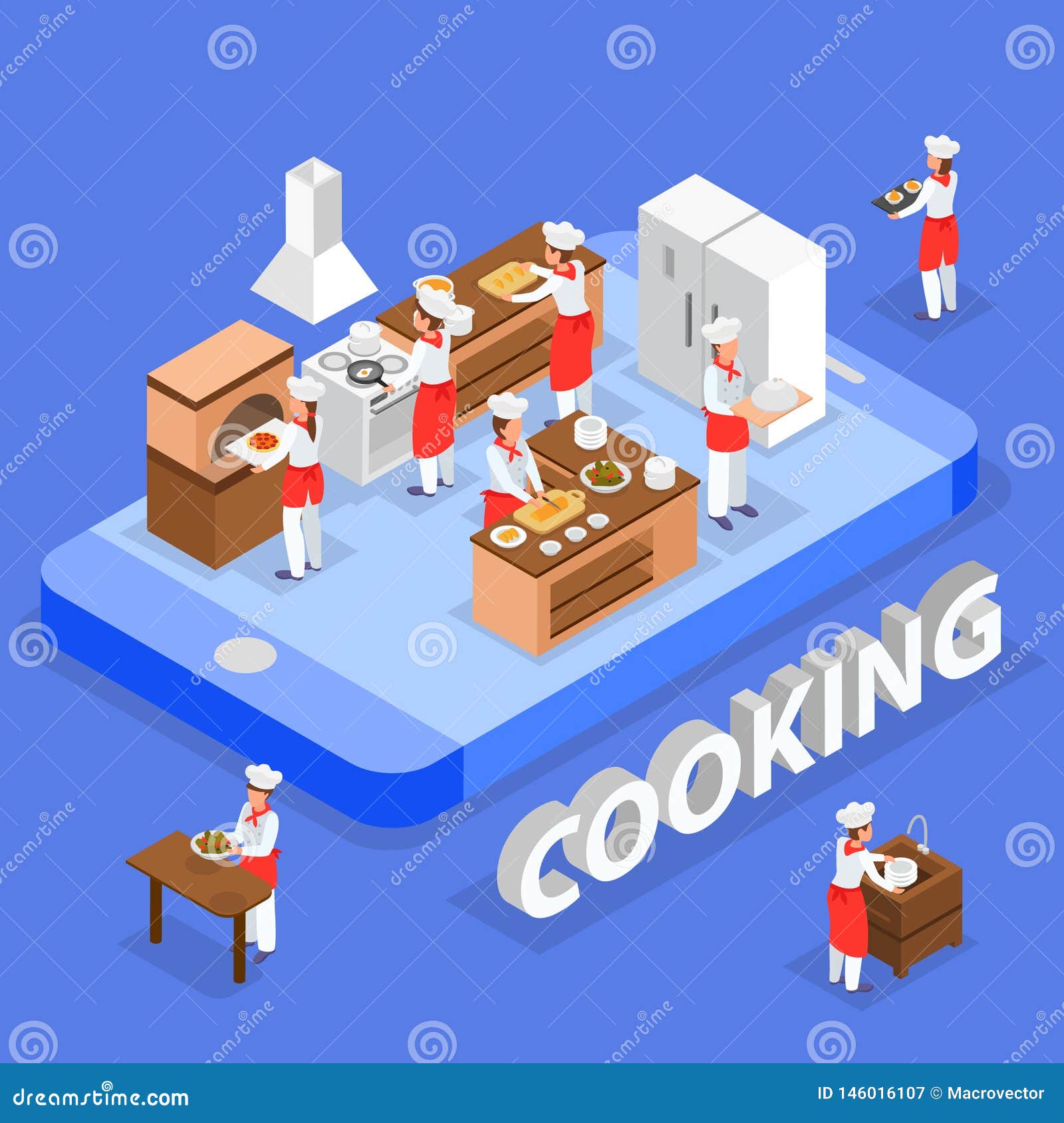 Cooking Isometric Composition Stock Vector - Illustration of delicious ...