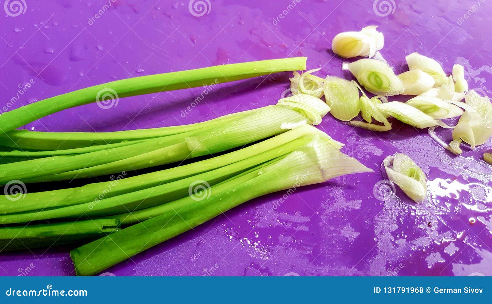 Green onions stalks. stock photo. Image of preparation - 131791968