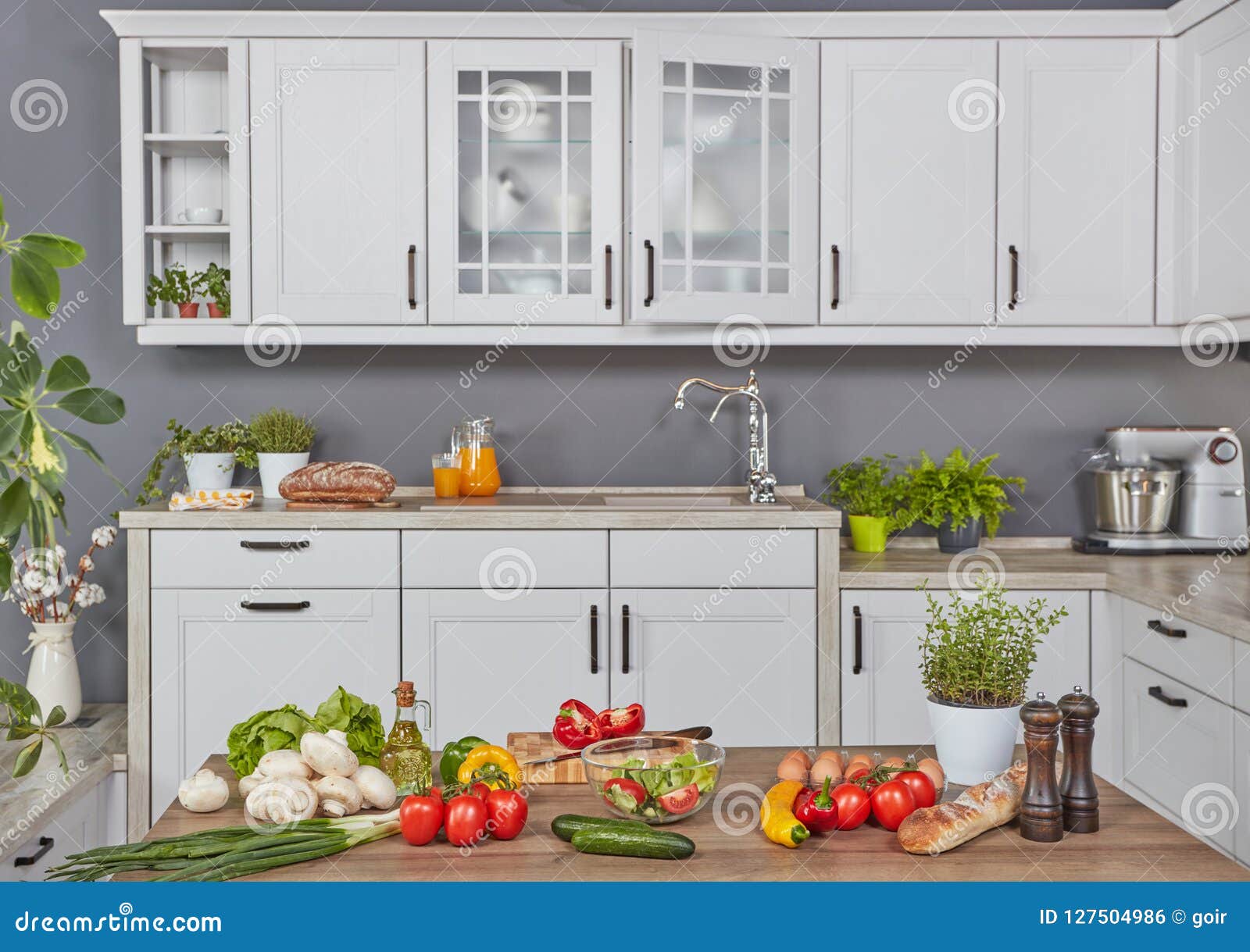 Cooking in the kitchen stock photo. Image of design - 127504986