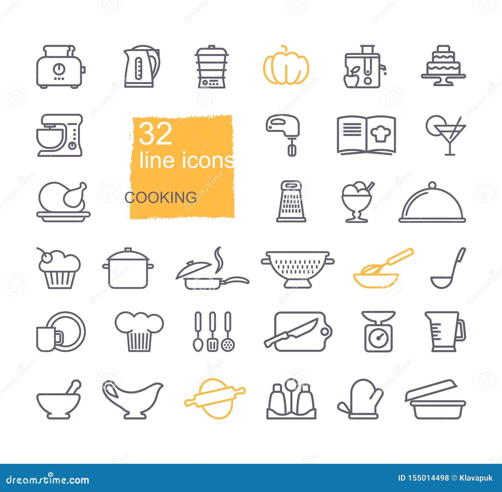 Cooking Icon Set. Culinary, Restaurant, Menu, Symbol. Vector ...