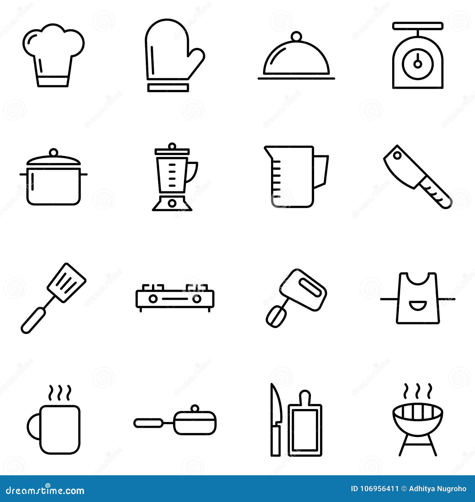 Set Of Cooking Icons On A Purple Background Vector Illustration ...