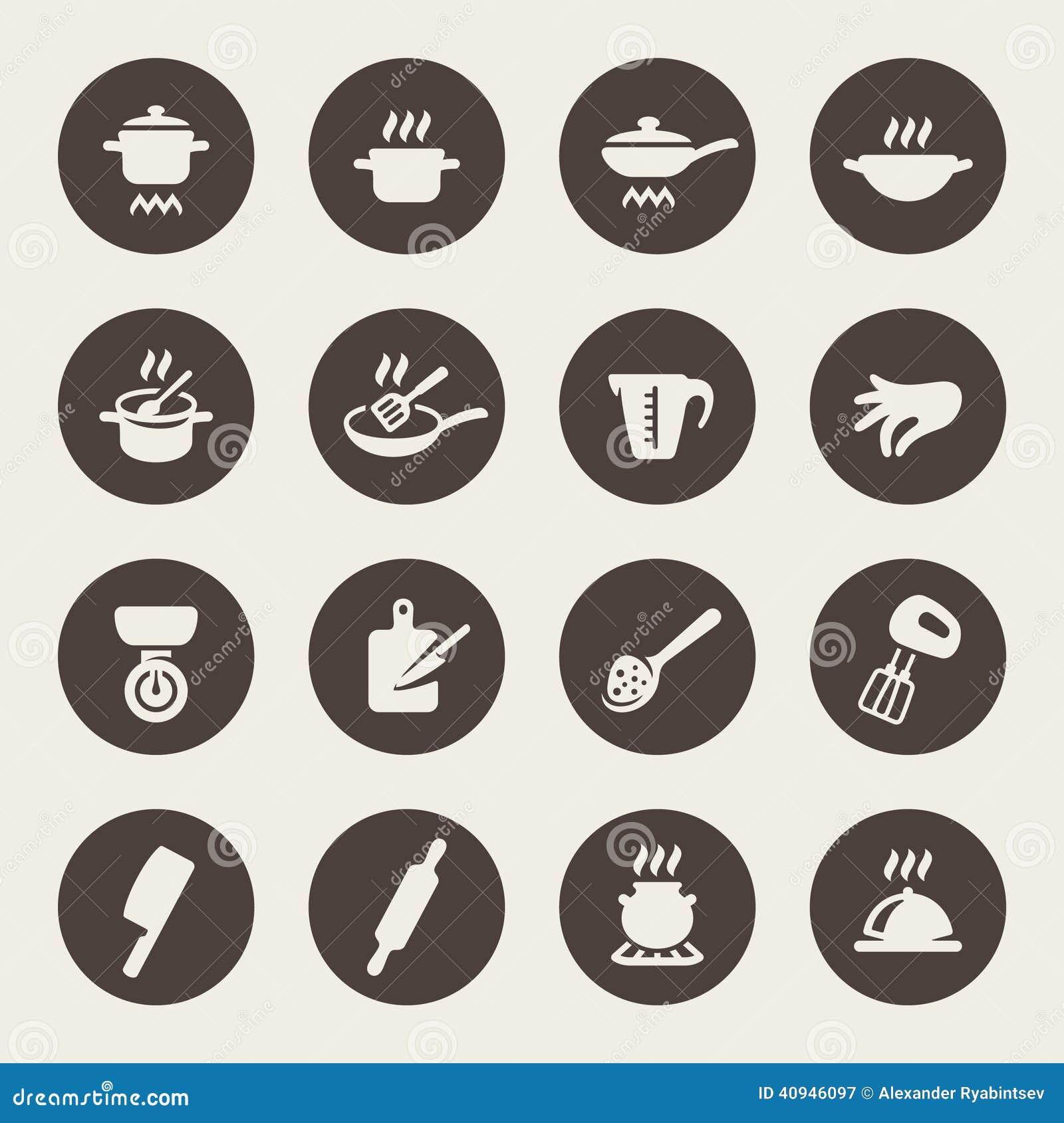 Cooking and Kitchen Icons. Vector Illustration Stock Vector ...