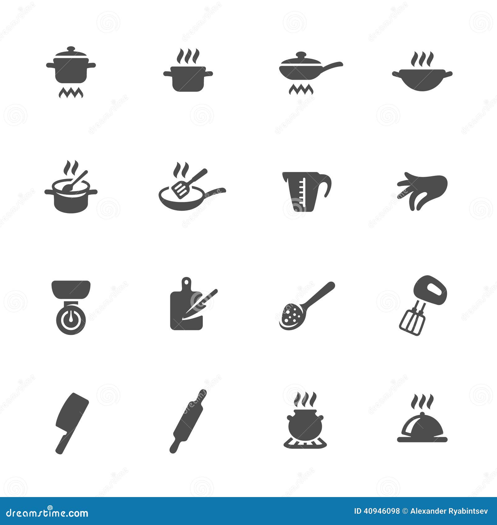 Cooking and Kitchen Icons. Vector Illustration Stock Vector ...