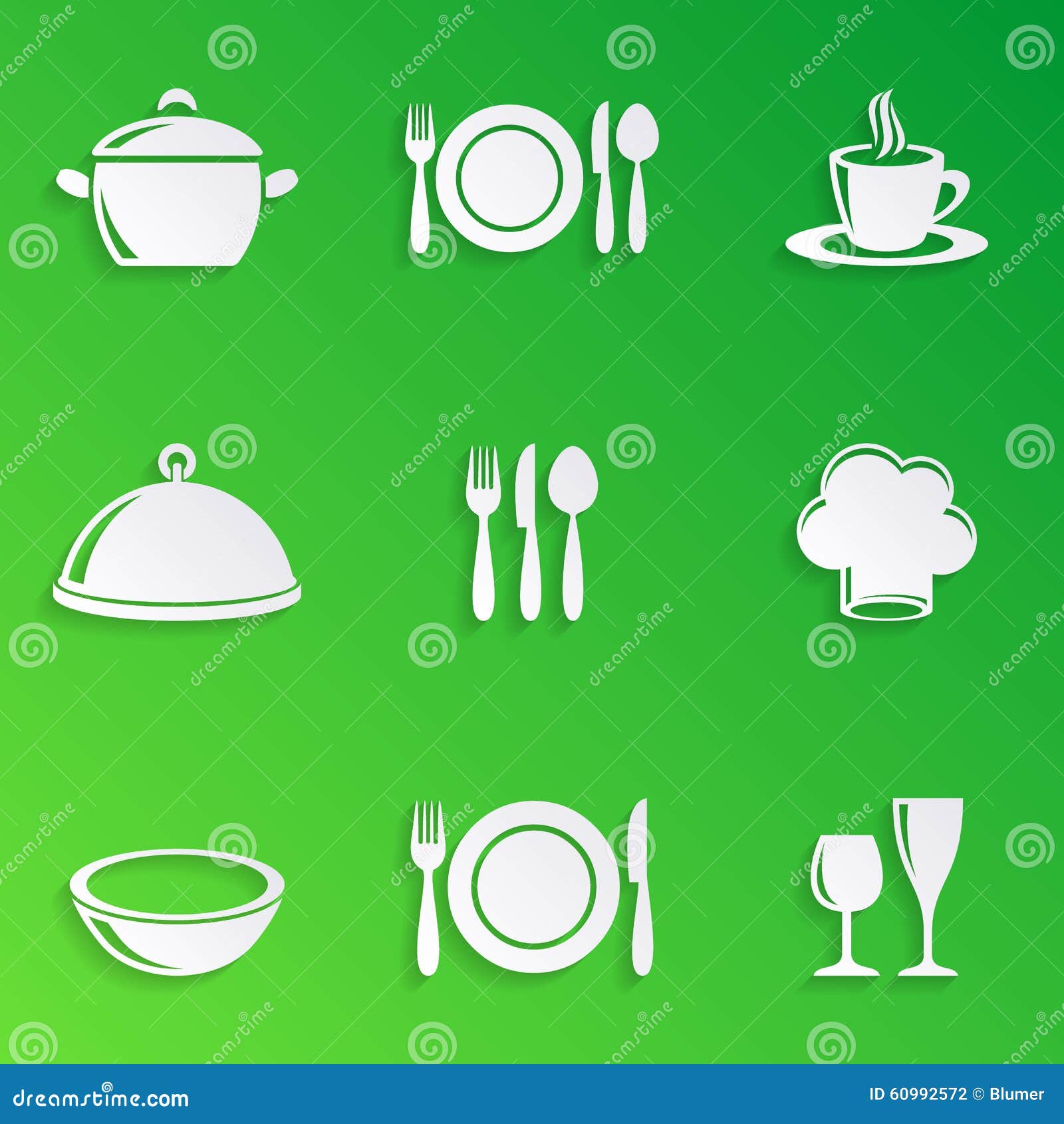 Cooking and Kitchen Restaurant Menu Icons Stock Vector - Illustration ...