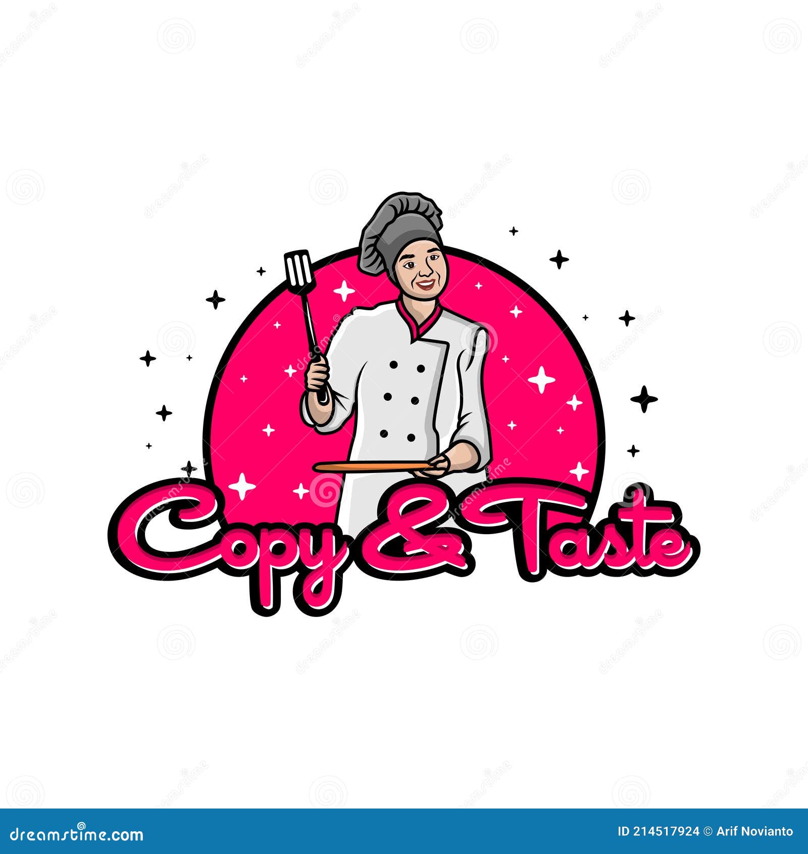 Cooking lady chef logo stock vector. Illustration of kitchen - 214517924