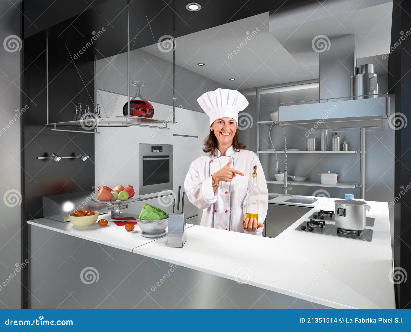 Cooking lesson stock illustration. Illustration of countertop - 21351514