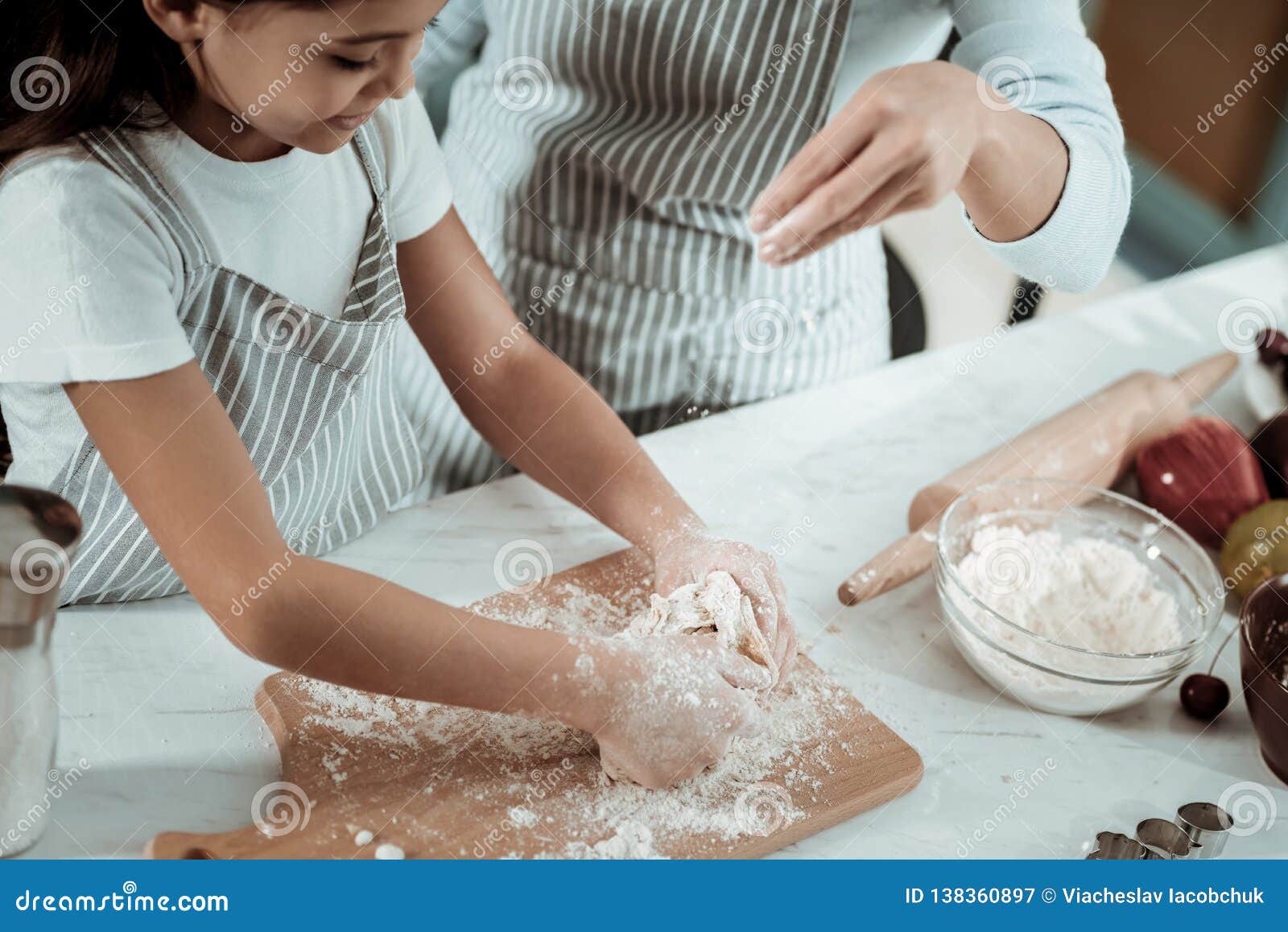 Small Kid Cooking a Tasty Dinner with Mother Stock Image - Image of ...