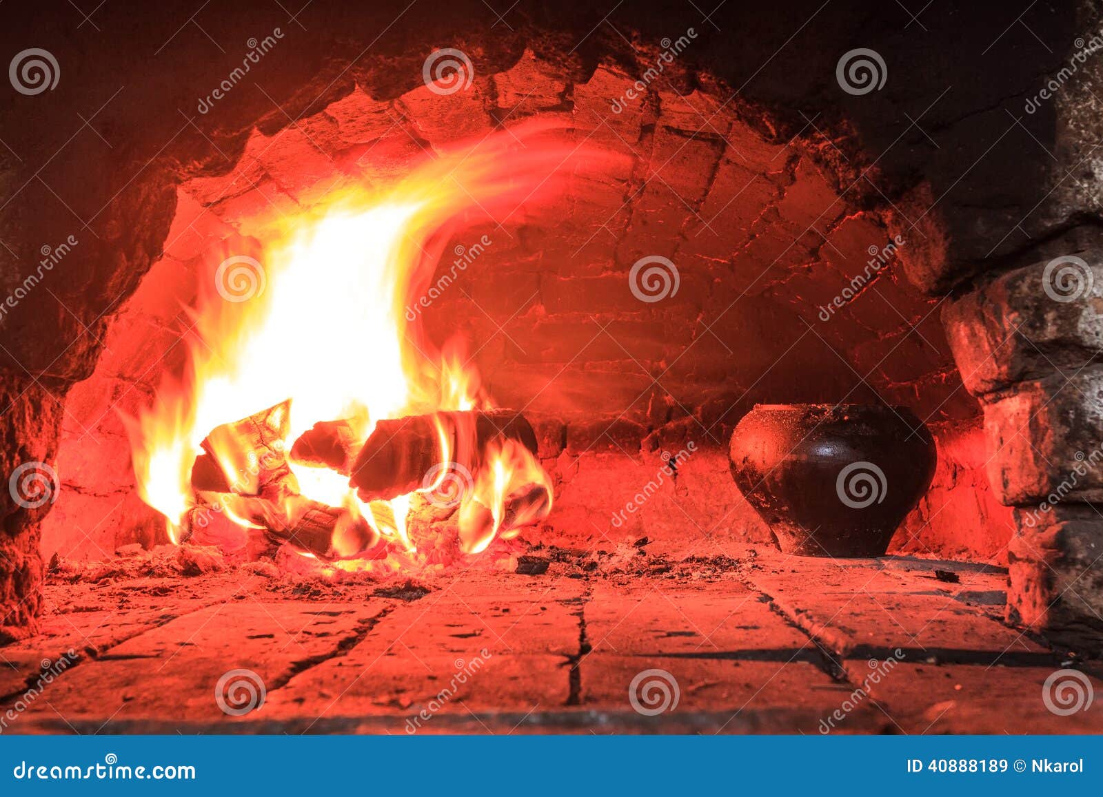 Cooking on Live Coals in Oven Stock Image - Image of cooking, dinner ...