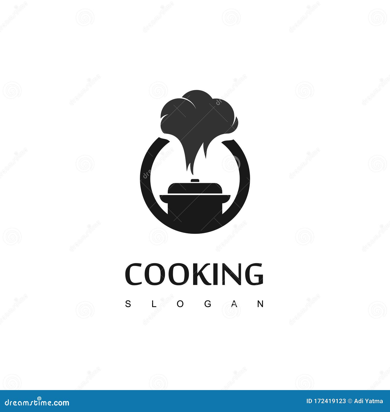 Cooking Logo Design with Circle Frame Stock Vector - Illustration of ...