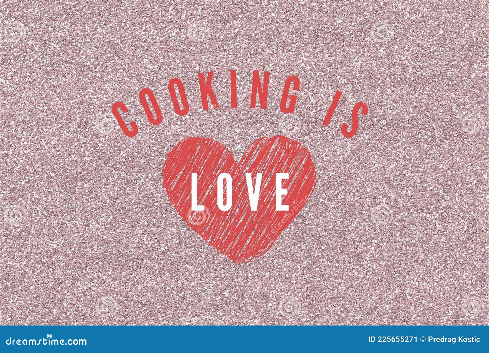 Cooking is Love Typography Illustration. Stock Image - Image of icon ...