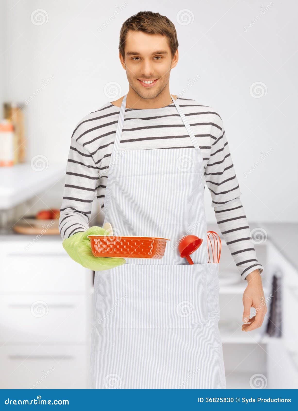 Cooking man at kitchen stock photo. Image of carefree - 36825830