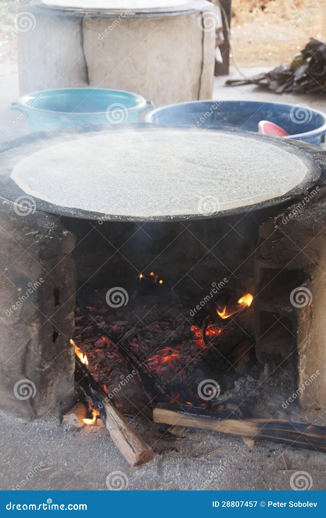 Cooking Manioca in Indian Village Stock Image - Image of manioc ...