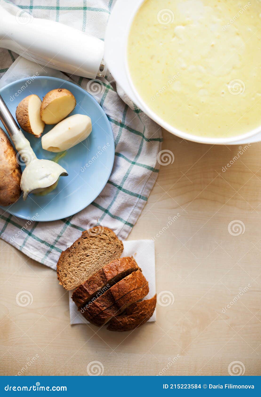 Cooking Mashed Potatoes on Table Stock Photo - Image of prepared ...