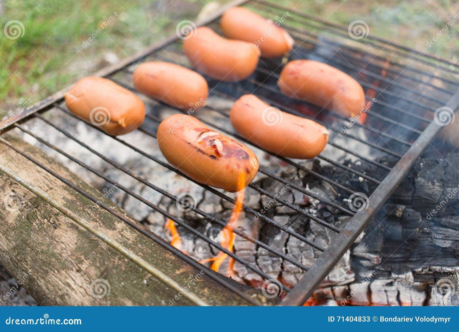 Cooking a Meal Over an Open Fire. Stock Image - Image of picnic ...