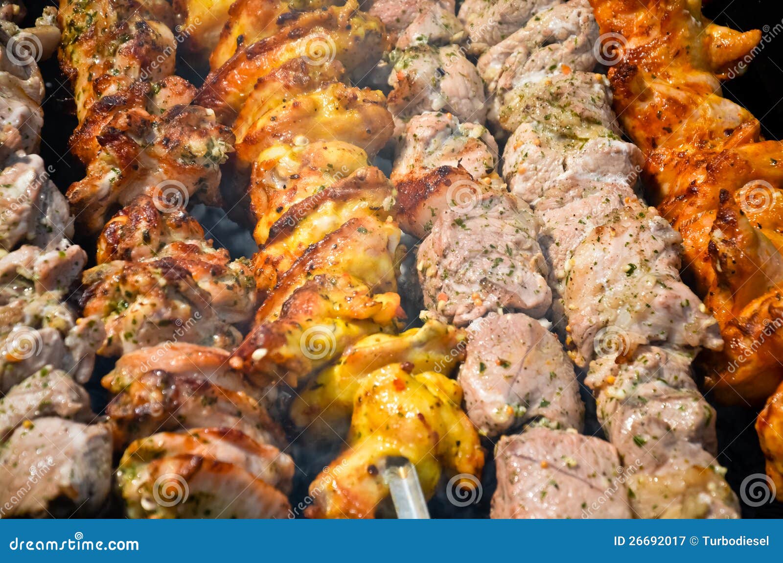 Cooking Meat on Fire. Barbeque Stock Image - Image of food, picnic ...
