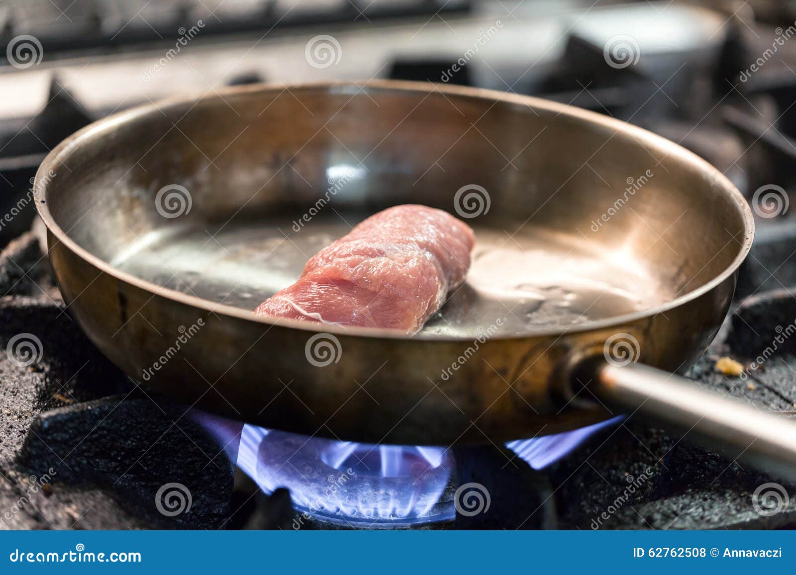 Cooking Meat in a Frying Pan Stock Photo - Image of gourmet, isolated ...