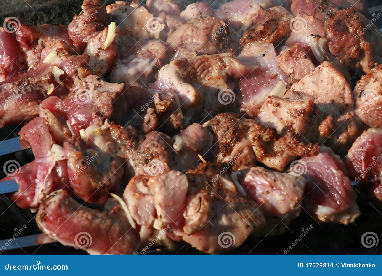 Cooking Meat Over an Open Fire. Stock Photo - Image of open, calf: 47629814