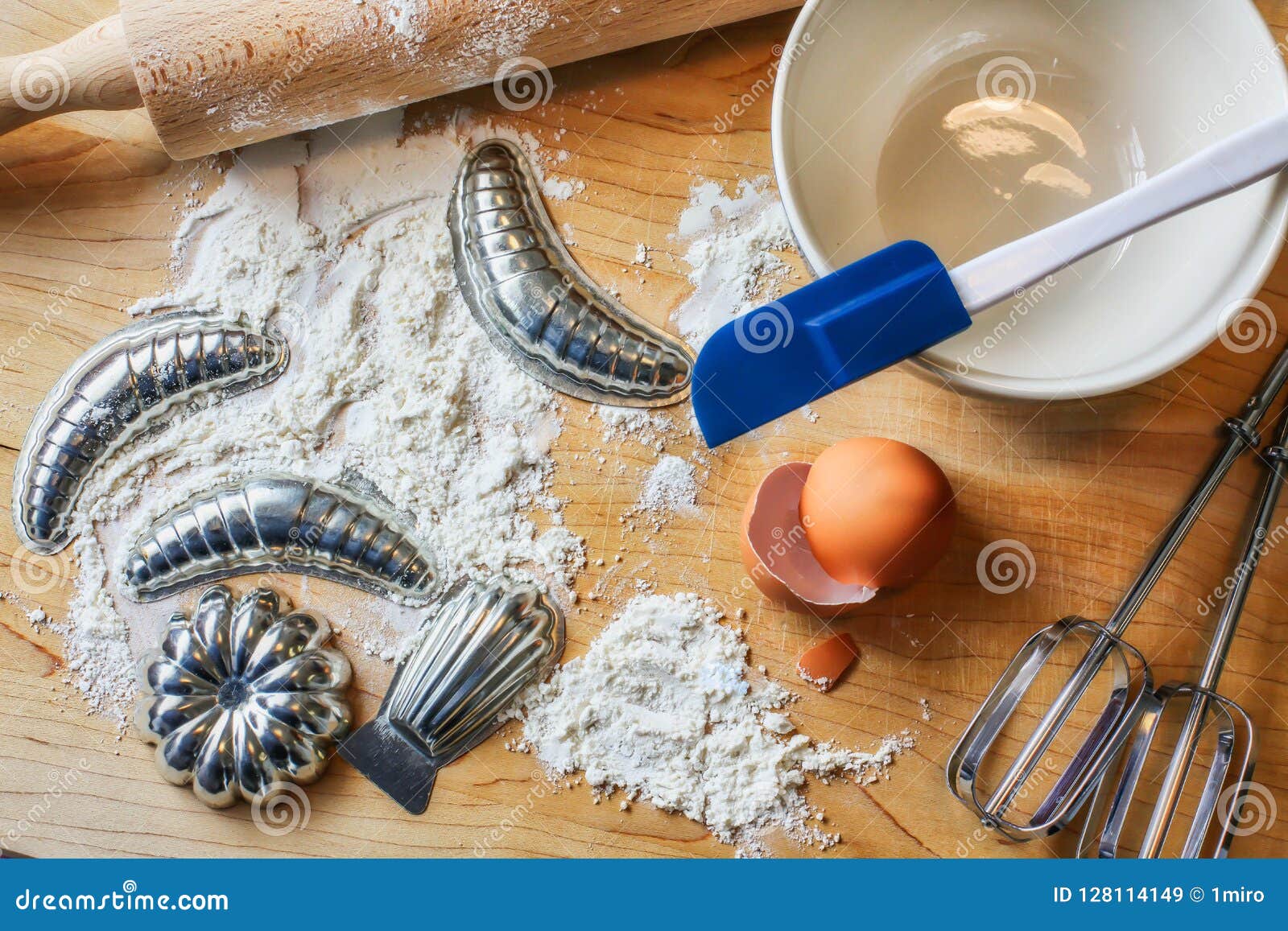 Cooking mess stock image. Image of ingredient, flour - 128114149