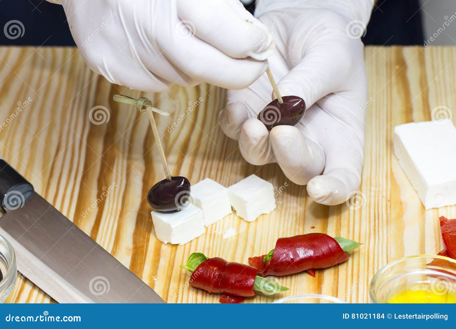 Cooking mini canapes stock photo. Image of party, delicious - 81021184