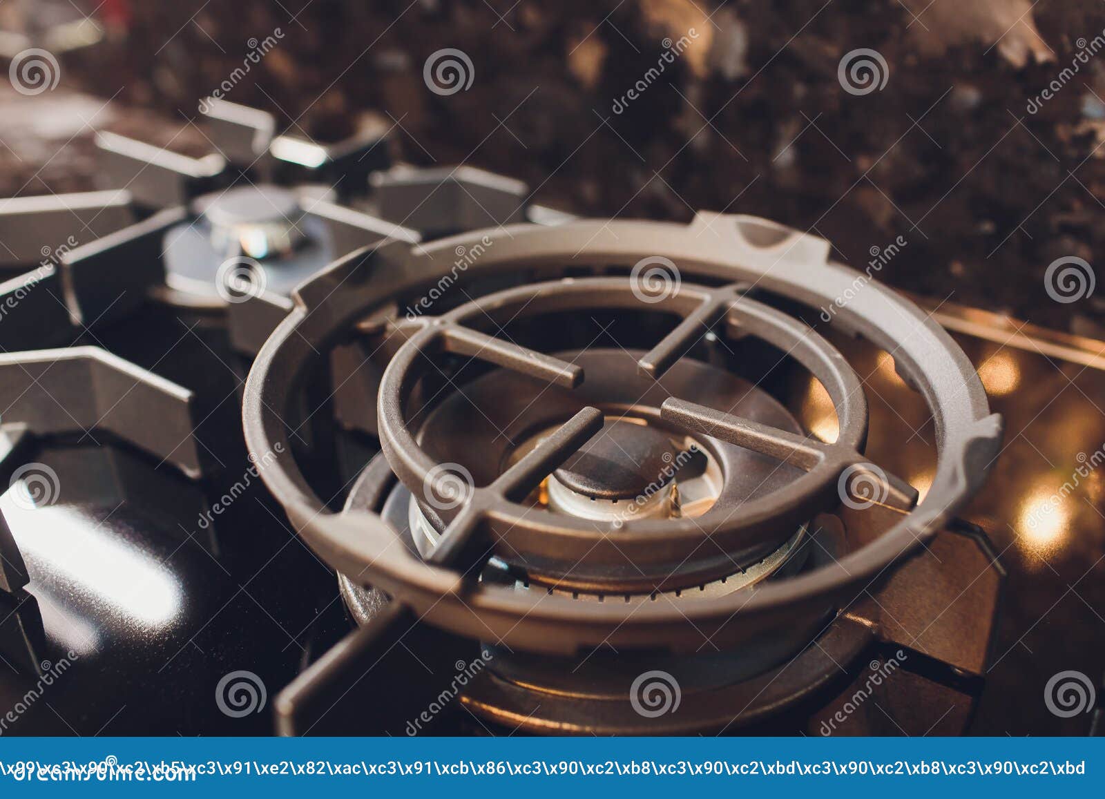 Cooking on a Modern Design Gas Stove Burner - Kitchen Tools Details ...