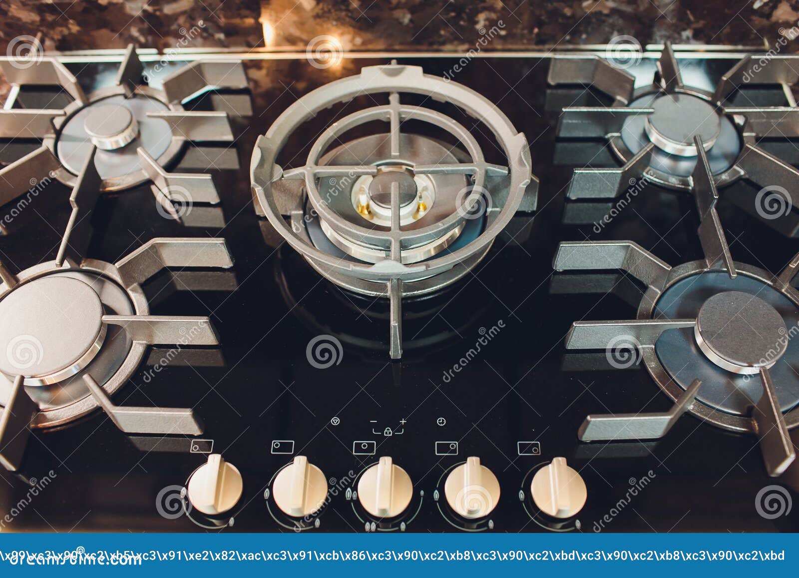 Cooking on a Modern Design Gas Stove Burner - Kitchen Tools Details ...