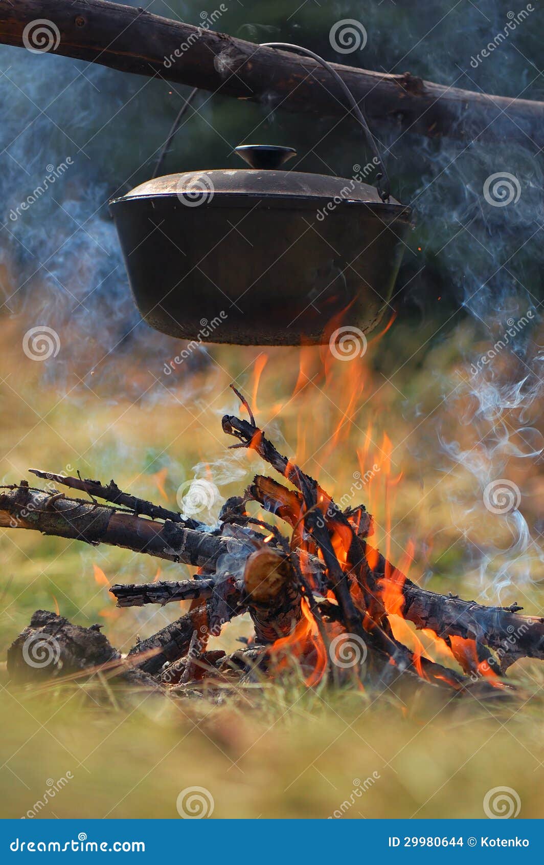 Cauldron on fire stock photo. Image of black, activity - 29980644