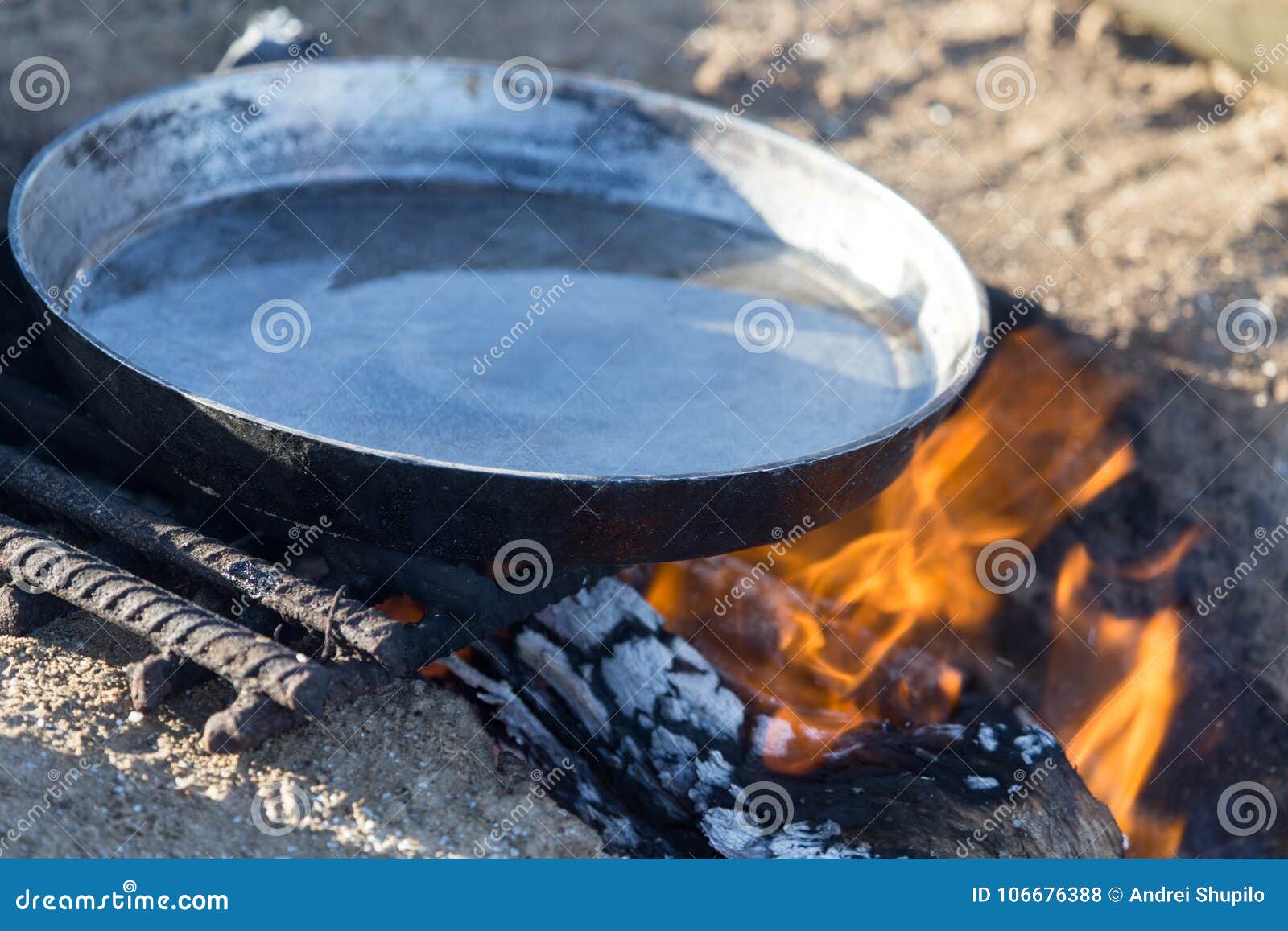 Cooking on the Nature of the Stake Stock Photo - Image of bonfire, dish ...