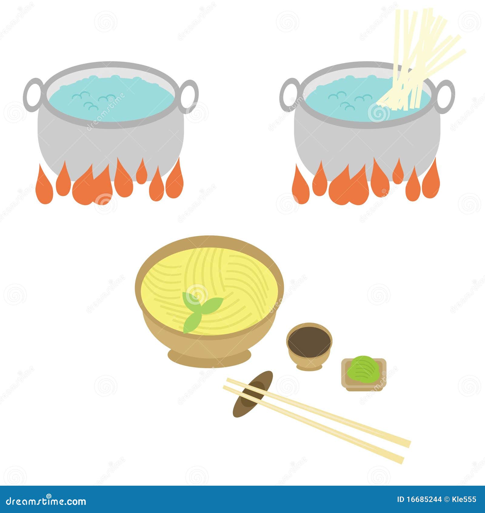 Cooking of noodle stock vector. Illustration of boil - 16685244